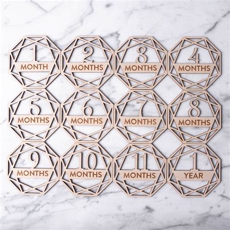 Geometric Monthly Milestone Markers Leemo Designs