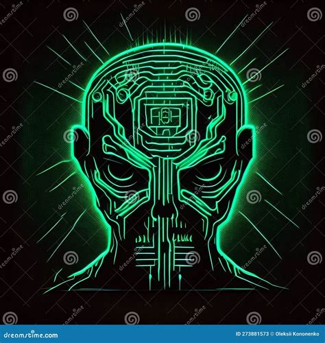 Evil Artificial Intelligence Humanoid Alien Robot Robot With Artificial Intelligence Stock