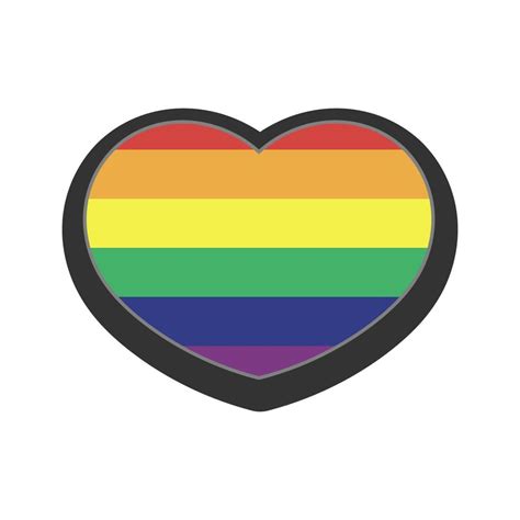 Rainbow Flag In Heart Shape Pride Lgbtq Love Lesbian Gay Bisexual