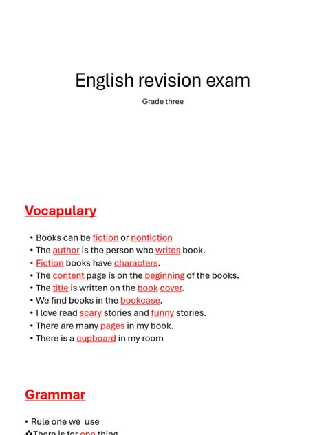 Grade 3 Revision For The Exam 3324 Pdf