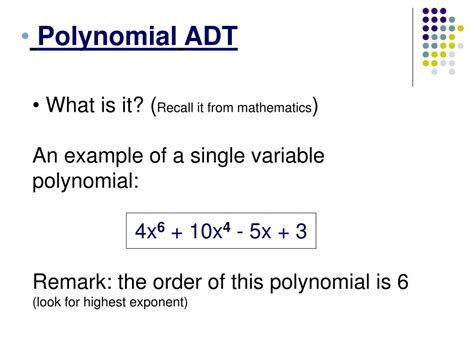 ppt the polynomial adt powerpoint presentation free download id