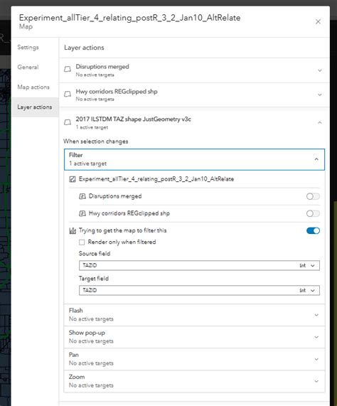 In ArcGIS Online How To Configure Layer Actions To Use A Map To Filter A Table For A Chart
