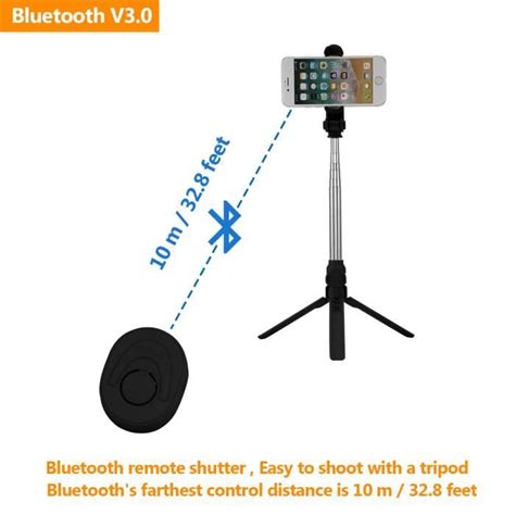 Trépied Monopod Bluetooth Selfie Stick Extensible 2 En 1 Avec Déclencheur à Distance Sans Fil