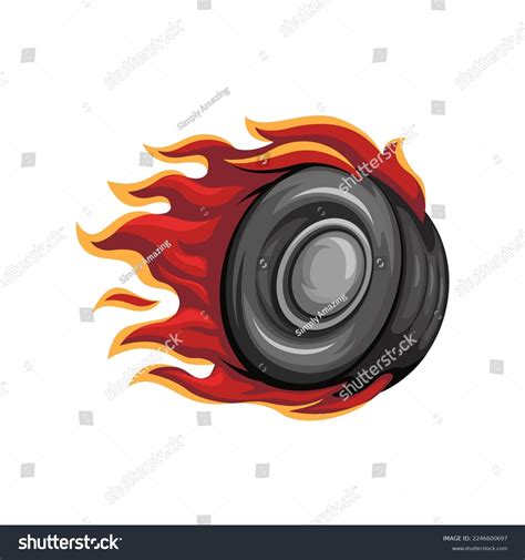 Fire Wheel Spinning Mascot Symbol Cartoon Stock Vector Royalty Free