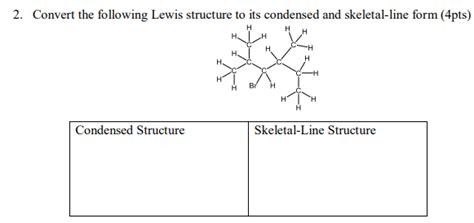 Solved Convert the following Lewis structure to its | Chegg.com
