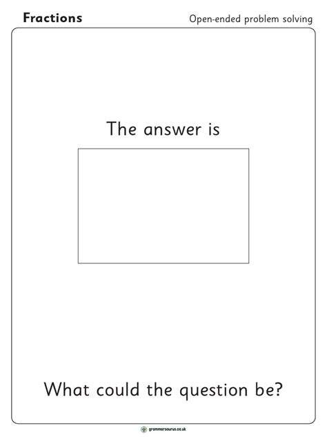 Fractions Open Ended Problem Solving Pdf