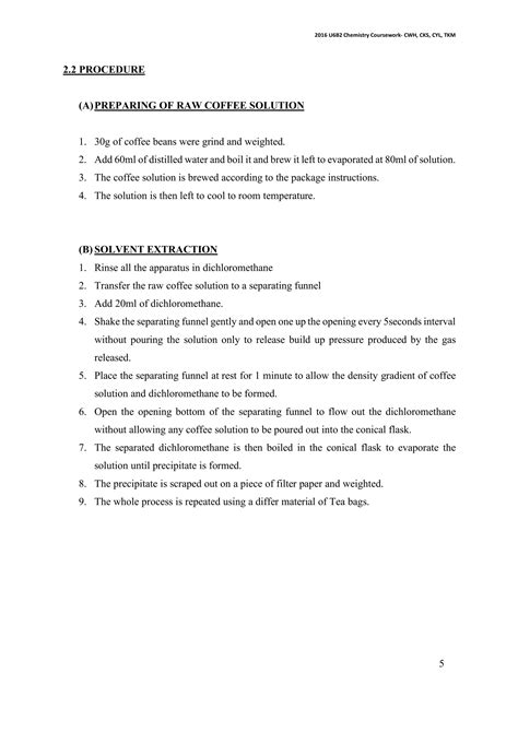 Extraction Of Caffeine From Tea Leaves Pdf
