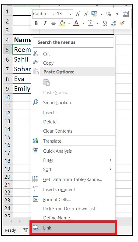 Excel 如何在另一个工作表中添加超链接极客笔记