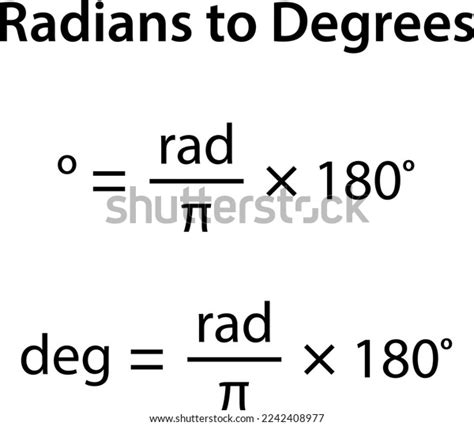 Relation Between Degree Radian Vector Image Stock Vector Royalty Free