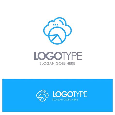 Reporting Cloud Data Science Cloud Science Blue Outline Logo Place For Tagline 19180334 Vector