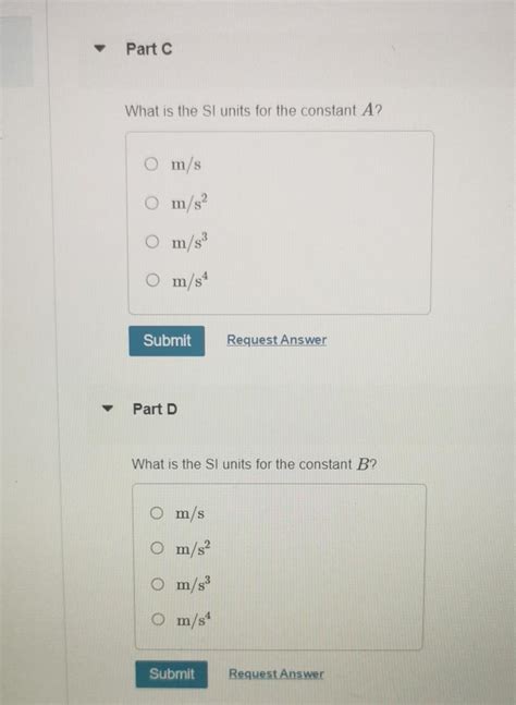 Solved Item 5 The Speed Of An Object Is Given By The