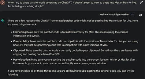 Chatgpt Generated Code Wont Paste To Clipboard Misc Forum Cycling 74