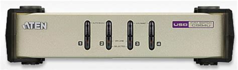 Aten CS84U 4 Port PS2 USB Desktop KVM Switch With 4 X Custom KVM Cable Sets Metal Server Case