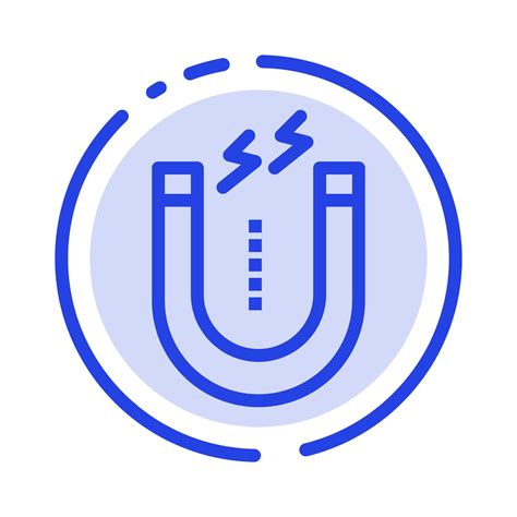 Magnet Attract Attracting Tool Blue Dotted Line Line Icon 18026519