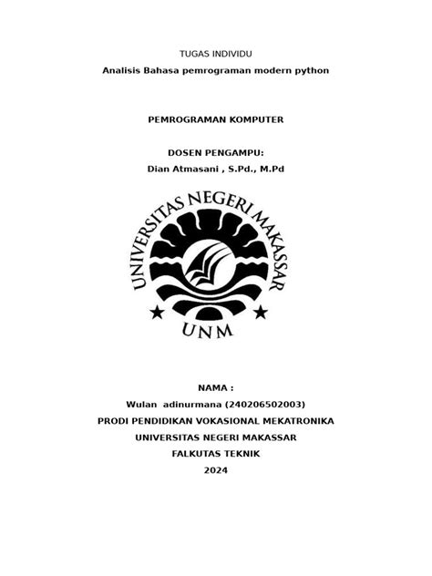 Analisis Bahasa Pemrograman Modern Python Pdf