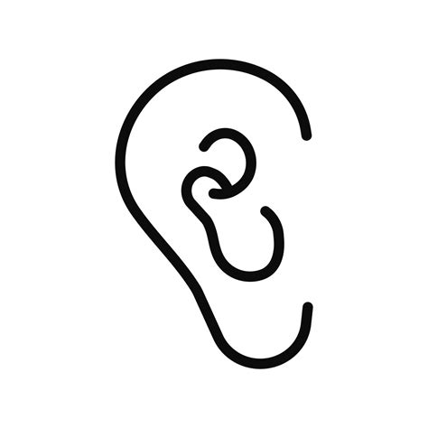 Human Ear Outline Style Icon Isolated Vector Illustration 24079319