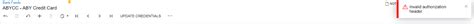 Invalid Authorization Header Community