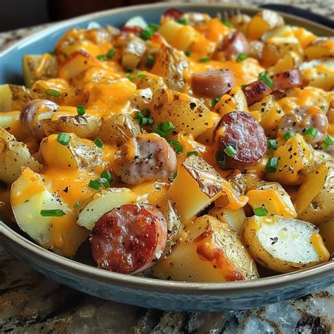 Cheesy Ranch Potatoes With Smoked Sausage