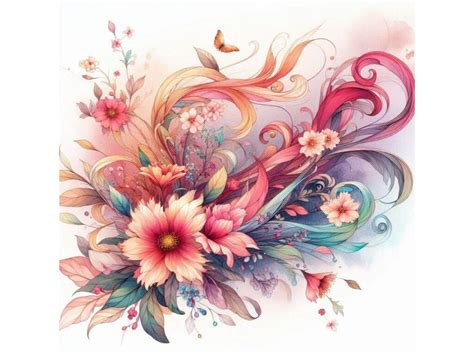 Dynamic Wind Driven Petals Art Graphic By Ilamastore · Creative Fabrica