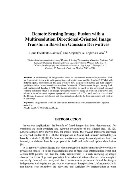 pdf remote sensing image fusion with a multiresolution directional