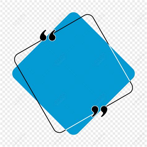 Blue Square Colorful Dialog Quote Box Quotation Box Flowers PNG Picture