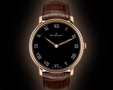 Blancpain Villeret Manuelle Piece 6615 3637 55b Black Dial Red Gold