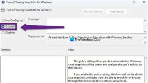 Enable Or Disable Recall Snapshots In Windows 11