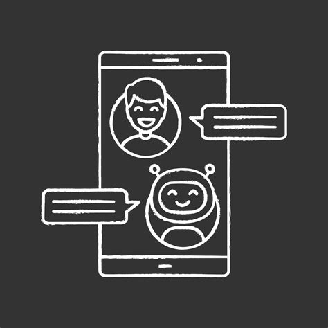Support Chatbot Chalk Icon Messenger Bot Modern Robot Virtual Assistant Chat Bot Man