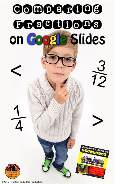 Comparing Fractions On Google Slides Teaching Fractions Common Core Math Standards Fractions