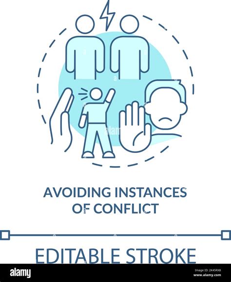 Conflict Avoidance At Workplace Blue Concept Icon Stock Vector Image And Art Alamy