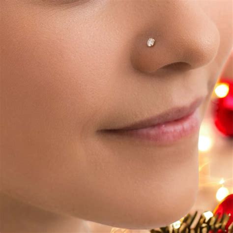 Diamond Nose Stud 14k Larger Genuine Diamond Nose Stud 10 Carat 3