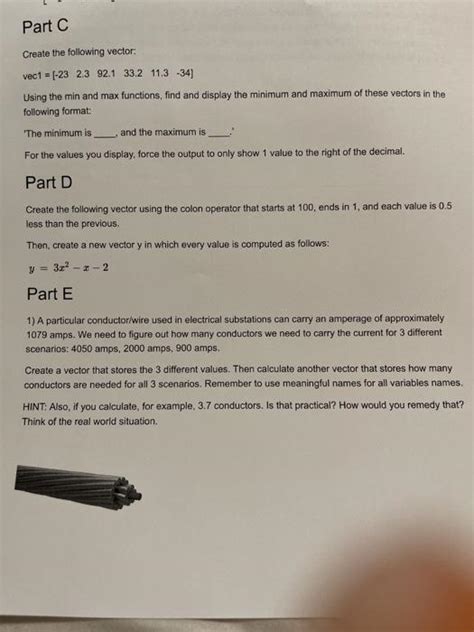 solved part c create the following vector vec1 23 2 3