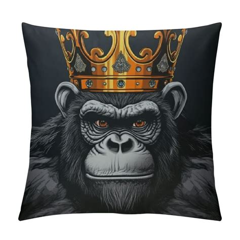 Hengt Monkey Throw Pillow Covers Wild Animal Monkey Head Gorilla Head