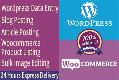 Do Wordpress Data Entry Woocommerce Product Listing Article And Blog