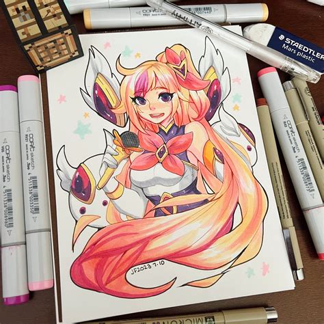 Seraphine And Star Guardian Seraphine League Of Legends Drawn By