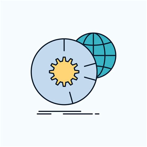 Data Big Data Analysis Globe Services Flat Icon Green And Yellow