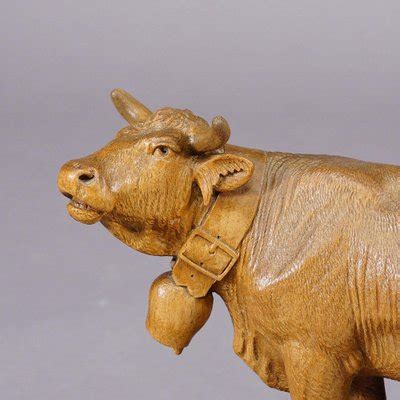 Carved Wooden Cow