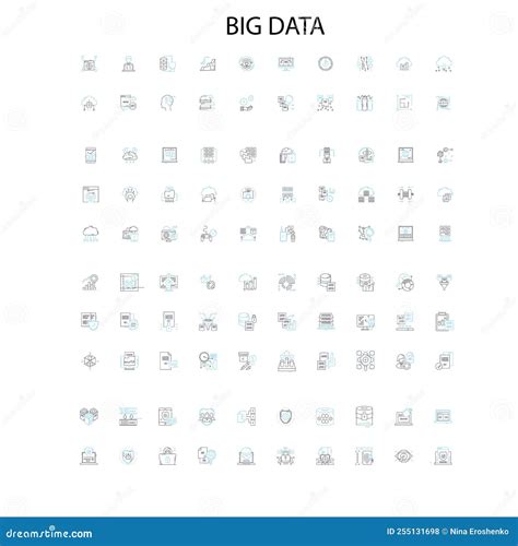 Big Data Icons Signs Outline Symbols Concept Linear Illustration Line Collection Stock
