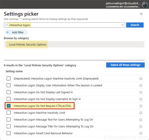 Enabledisable Ctrlaltdel Key Logon Using Intune