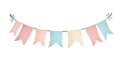 Pastel Colored Bunting Flags On A String Premium Ai Generated Image