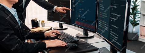 Premium Photo Software Development Team Working Together In Office