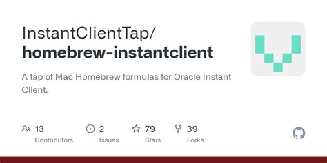 Github Instantclienttaphomebrew Instantclient A Tap Of Mac Homebrew Formulas For Oracle