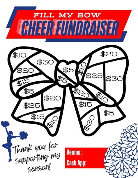 Fill My Bow Printable Cheer Fundraiser Png Pdf And Canva Template Customizable