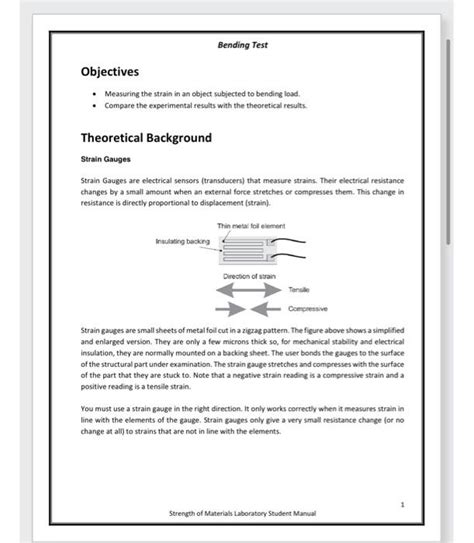 Solved Objectives Measuring The Strain In An Object