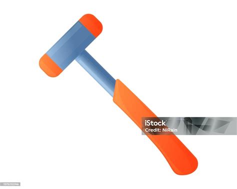 벡터 일러스트발톱 망치는 흰색 배경에 격리되어 있습니다 평평한 만화 스타일의 목수 또는 빌더 해머 벡터 아이콘 가정 수리를위한 핸디맨 도구 갈고리 발톱에 대한 스톡 벡터