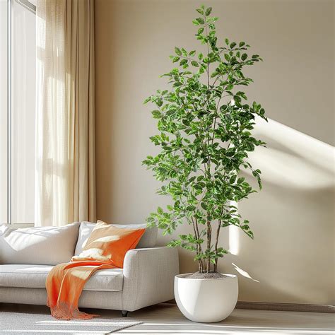 Bailikang Artificial Ficus Tree Indoor 7ft Large Potted