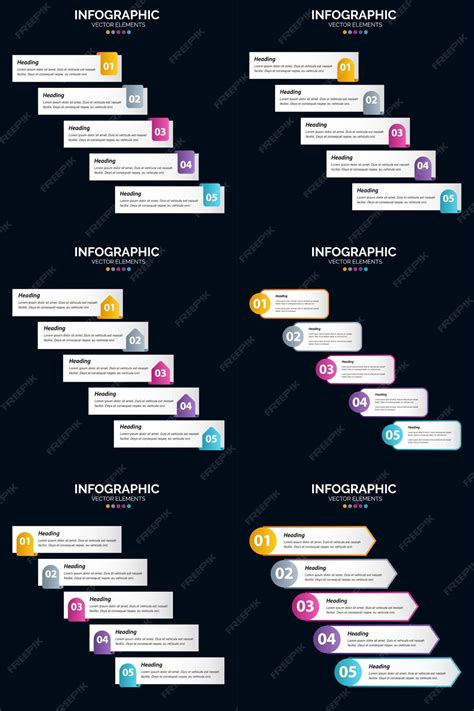 사이클 다이어그램 및 타임라인이 포함된 Vector 6 인포그래픽 팩으로 프레젠테이션을 향상시키십시오 무료 벡터