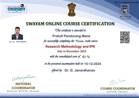 Nptel Swayam Researchmethodology Intellectualpropertyrights Innovation Prafull Mane