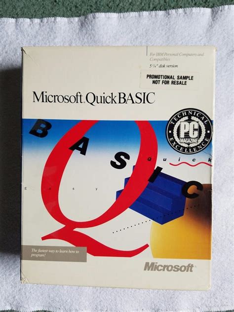 Microsoft Quickbasic 45 Software 5 14 Disk In Box With Manuals