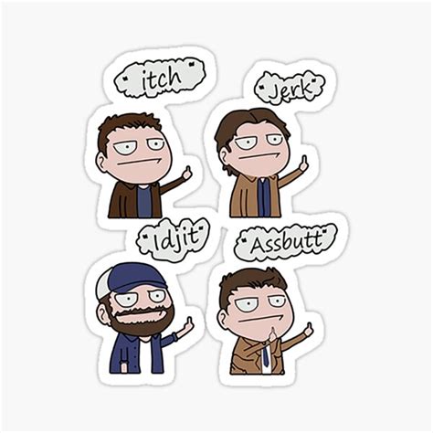 Supernatural Chibi Fuck Sticker For Sale By Melodymontana Redbubble